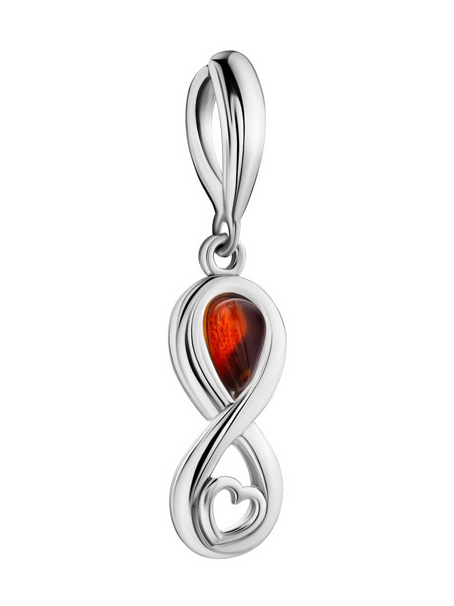 Lovely Infinity Symbol Cognac Amber Pendant In Sterling Silver The ...