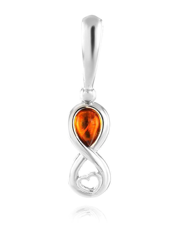 Lovely Infinity Symbol Cognac Amber Pendant In Sterling Silver The ...