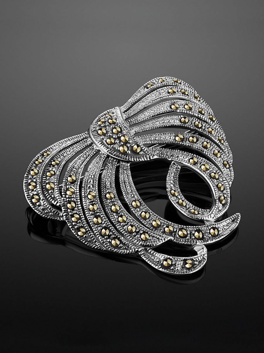 Bold Silver Brooch With Marcasites The Lace