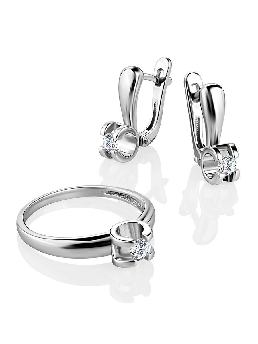 White Gold Latch Back Earrings With Diamonds