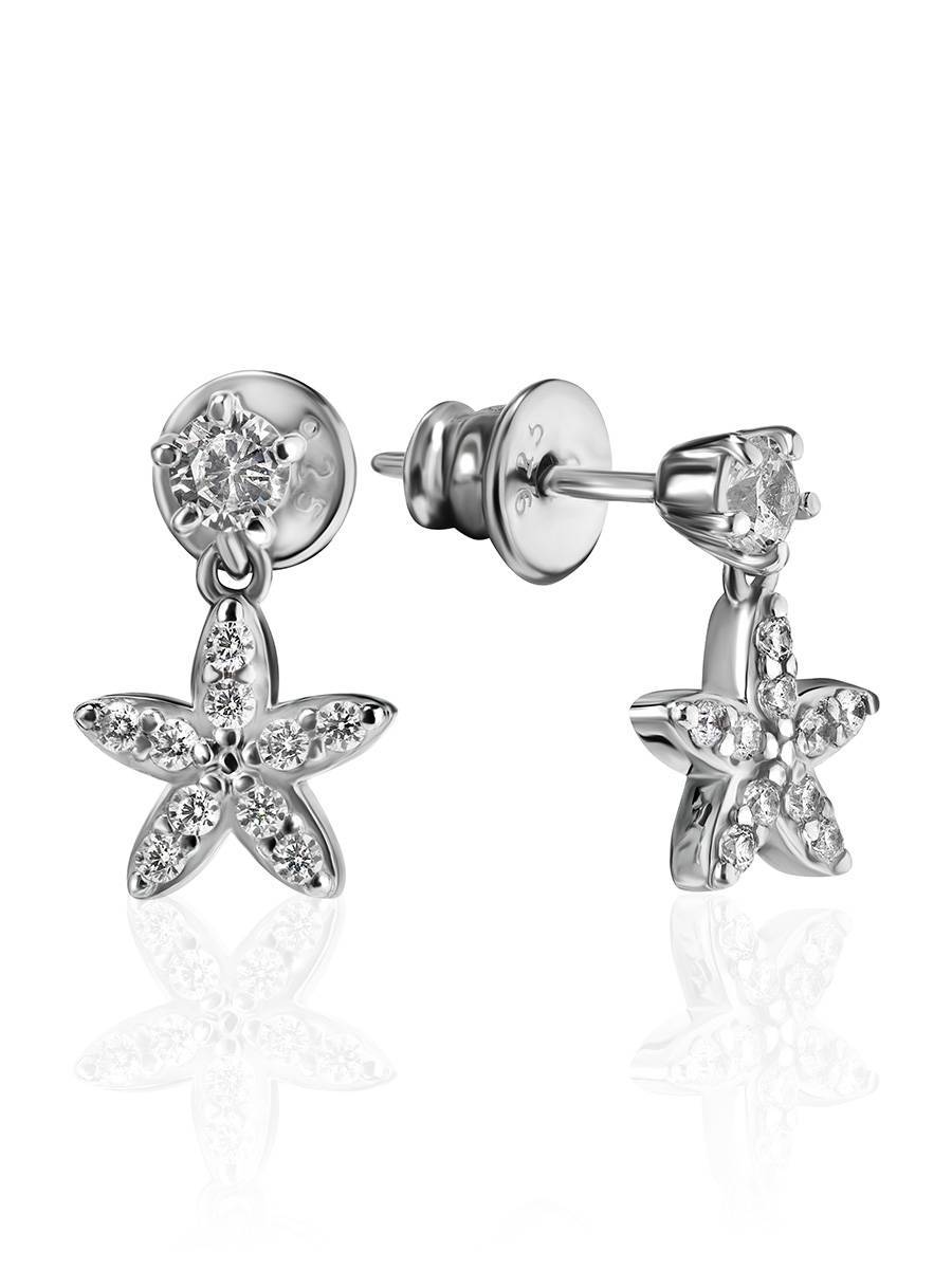 Серьги :: Серьги из серебра :: Серебряные серьги с подвесками-звездочками